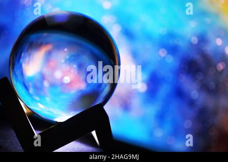 Milky way in magic sphere,Fortune teller,mind power concept. magic ball ...
