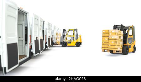 FORKLIFT IN ACTION CARGO CONCEPT Stock Photo - Alamy