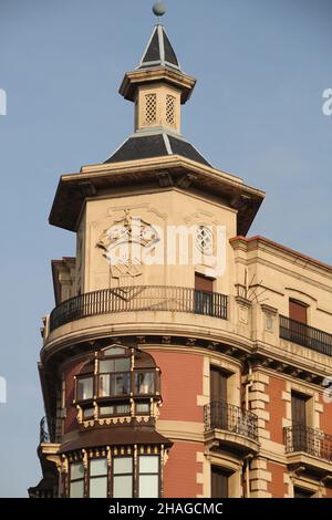 Old building facade and dome. Bilbao, Spain Stock Photo - Alamy