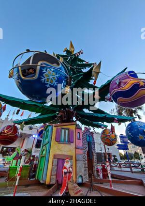 MENTON, FRANCE - DECEMBER 11 2021 - Santa clais Village is open for ...