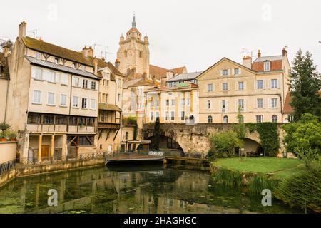 Amazing view of touristic city of Dole in France.Travel destination ...