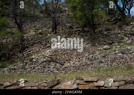 Terraced fields with slate stone Stock Photo - Alamy