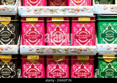 Tin of travel sweets Stock Photo - Alamy