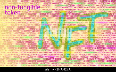 3D NFT Non Fungible unique cryptocurrency. Blockchain art crypto ...