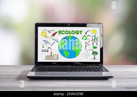 Ecology concept shown on a laptop screen Stock Photo - Alamy