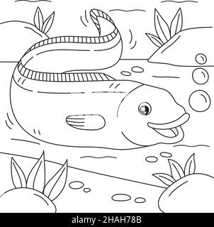 Eel Coloring Page for Kids Stock Vector Image & Art - Alamy