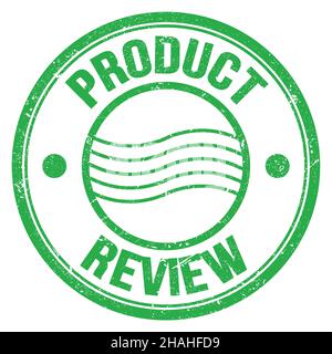 PRODUCT REVIEW text written on red grungy vintage round stamp Stock ...