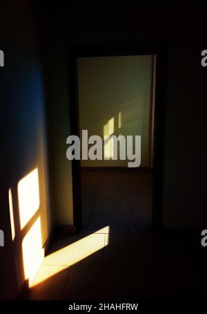 Dramatic windows silhouette interior background Stock Photo - Alamy