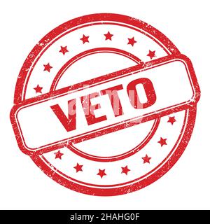 VETO text on red grungy rectangle stamp sign Stock Photo - Alamy