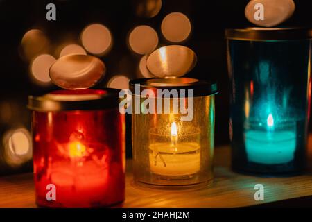 Candle light up illumination at night Stock Photo - Alamy