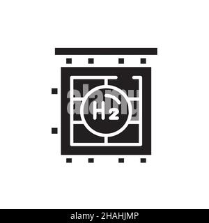 Storage cylinders H2 color line icon. Hydrogen energy. Isolated vector ...