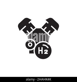Transport engine H2 color line icon. Hydrogen energy. Isolated vector ...