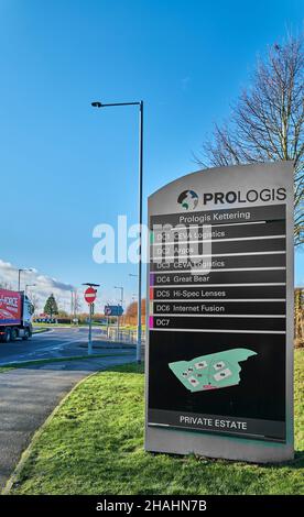 Prologis warehouse and logistics park, Kettering, England Stock Photo ...