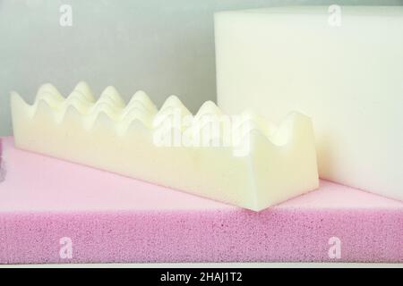White sponge mattress material close-up. Inside the mattress Stock ...