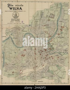 Wilno Map, Vilnius Map, Wilna Map, Old Wilno Map, Retro Vilnius Map ...