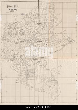 Wilno Map, Vilnius Map, Wilna Map, Old Wilno Map, Retro Vilnius Map ...