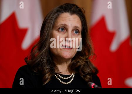 Deputy Prime Minister and Minister of Finance Chrystia Freeland rises ...