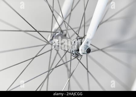 Bicycle detail in a garage Stock Photo - Alamy