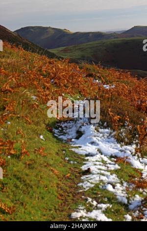View from the slopes of the Long Mynd, Church Stretton, Shropshire ...