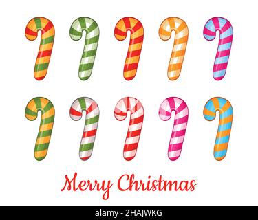 hanging christmas decoration candy cane deer berry santa hat Stock ...