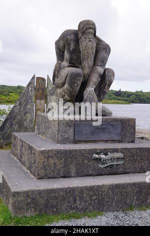 Ireland Galway County Galway Connemara statue of Oscar Wilde and Eduard ...