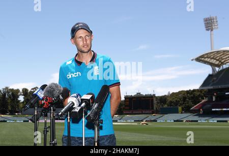 England's Joe Root during a press conference at The Kia Oval, London ...