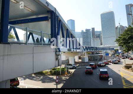 A pedestrian bridge connecting the central piers and the ifc shopping ...