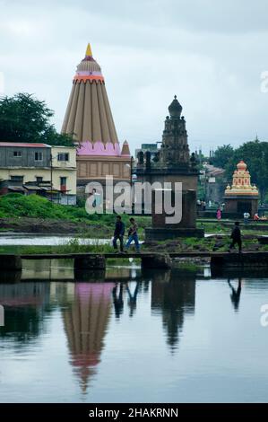 Temples and Ghat on river Krishna at Wai Stock Photo - Alamy