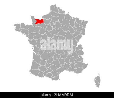 Map of Calvados in France Stock Photo - Alamy