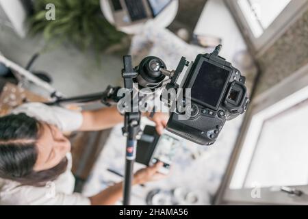 High angle view of digital camera lens Stock Photo - Alamy