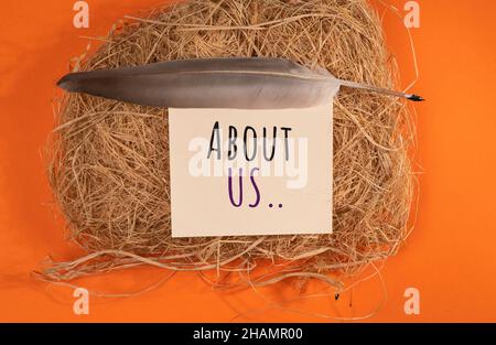 Close up Of Words with About Us , Web Concept idea Stock Photo - Alamy
