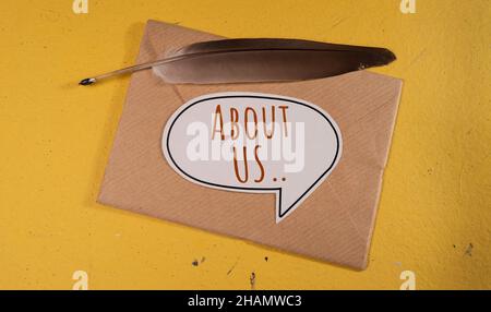 Close up Of Words with About Us , Web Concept idea Stock Photo - Alamy