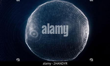 Sphere Of Spinning Points, Particles. Loop animation. Spherical shape ...