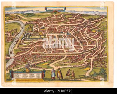 Wilno Map, Vilnius Map, Wilna Map, Old Wilno Map, Retro Vilnius Map ...