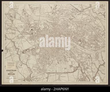 Wrocław Map, Map of Wrocław, Old Map of Wrocław, Retro Map of Wrocław ...