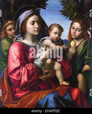 Paolo Morando - The Virgin and Child, Saint John the Baptist and an ...