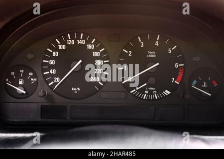 Car dashboard, illuminated panel, speed display Stock Photo - Alamy