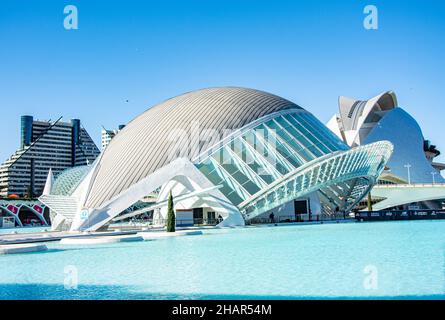 "Valencia, Spain - December 4th 2021: Hemispheric building in the City ...