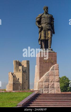 SHAHRISABZ, UZBEKISTAN: APRIL 29, 2018: Interior of Kok Gumbaz mosque ...