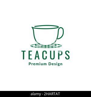 Teacup continuous line. One line tea cup. Vector illustration set Stock ...