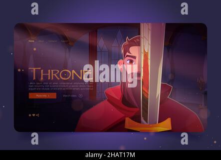 Hall with a throne in a medieval castle Stock Vector Image & Art - Alamy