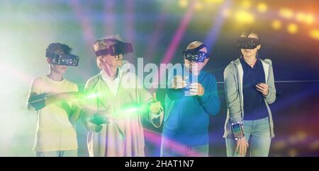 Family is looking for a way out of the quest room, going through ...