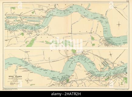 A lithographic map of London and the River Thames from 'Society in the ...