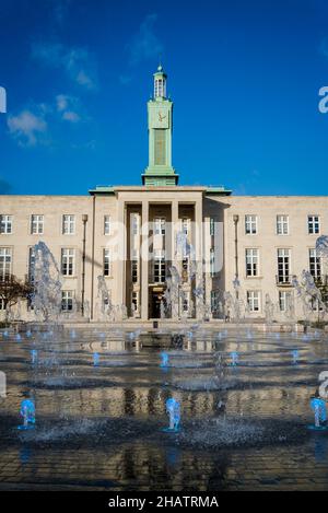 Waltham Forest Town Hall front. - Waltham Forest, United Kingdom : May ...