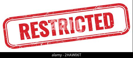 RESTRICTED red grungy rectangle stamp sign Stock Photo - Alamy