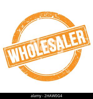 WHOLESALER text on orange grungy vintage rectangle stamp Stock Photo ...