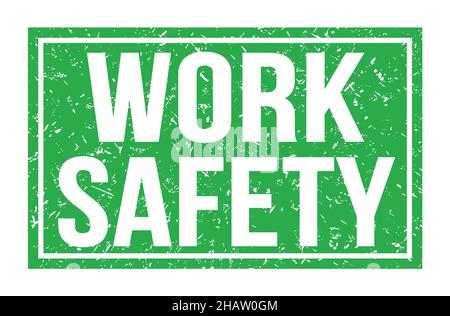 WORK SAFETY, words written on blue grungy stamp sign Stock Photo - Alamy