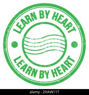 LEARN BY HEART word written on red round postal stamp sign Stock Photo ...