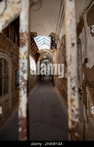 Inside of an old prison from the railings Stock Photo - Alamy