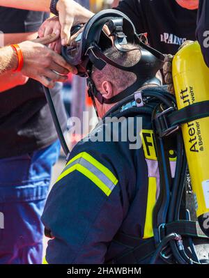 Firefighter Combat Challenge at Tempelhofer Feld, Berlin, Germany Stock ...